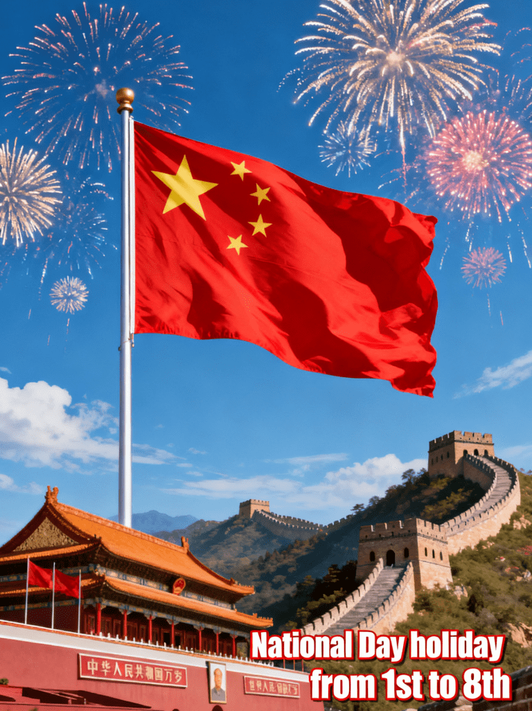 Holiday Notice for China National Day & Mid-Autumn Festival -2025, Oct 1- 8